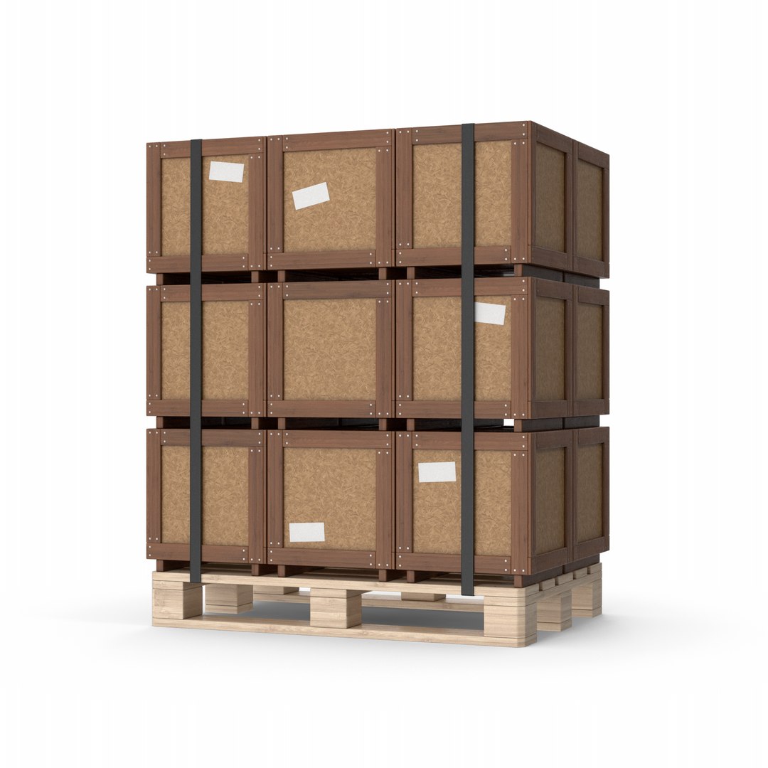 Crate Cargo Boxes On Pallet 3D model - TurboSquid 2072317