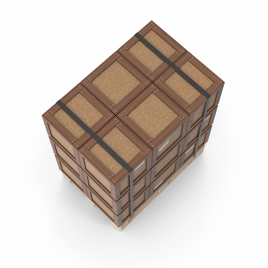 Crate Cargo Boxes On Pallet 3D model - TurboSquid 2072317