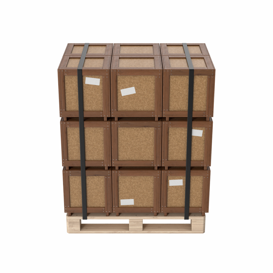 Crate Cargo Boxes On Pallet 3D model - TurboSquid 2072317