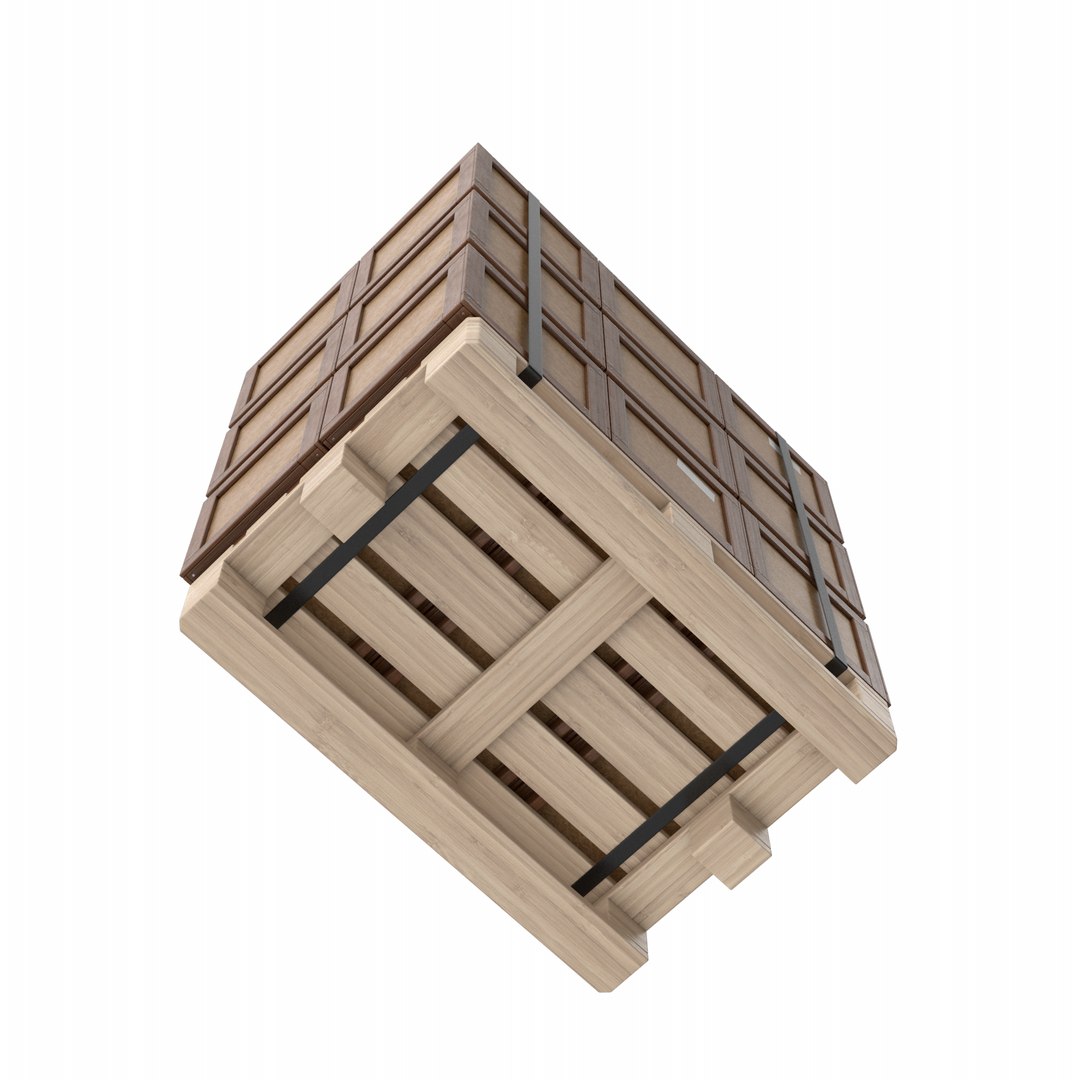 Crate Cargo Boxes On Pallet 3D model - TurboSquid 2072317