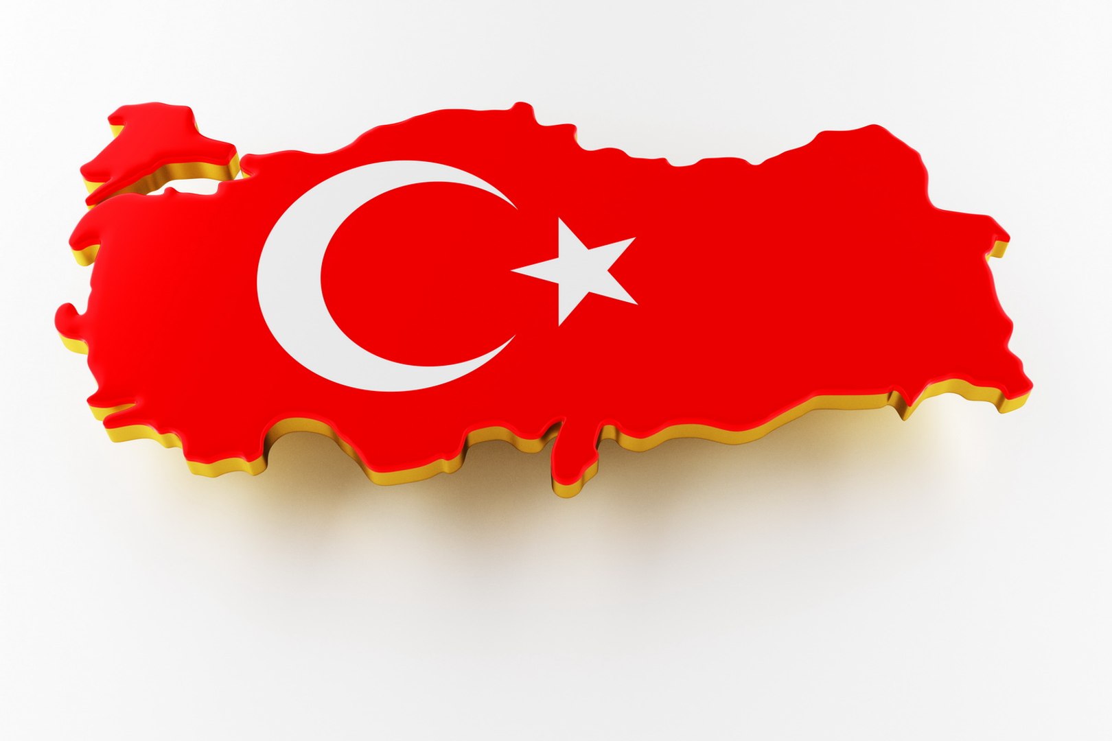 Turkey land border flag 3D - TurboSquid 1541532