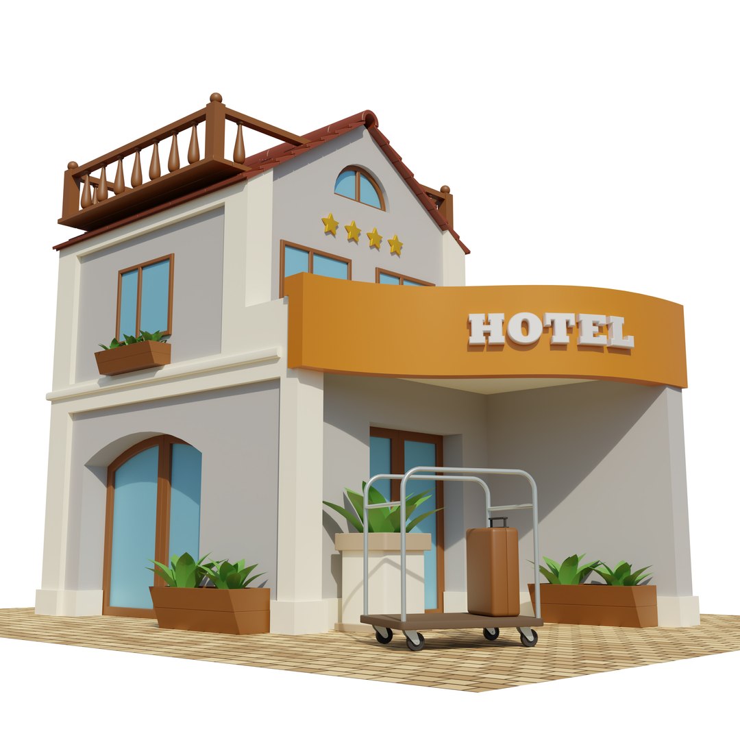Cartoon Hotel 3D - TurboSquid 1885355