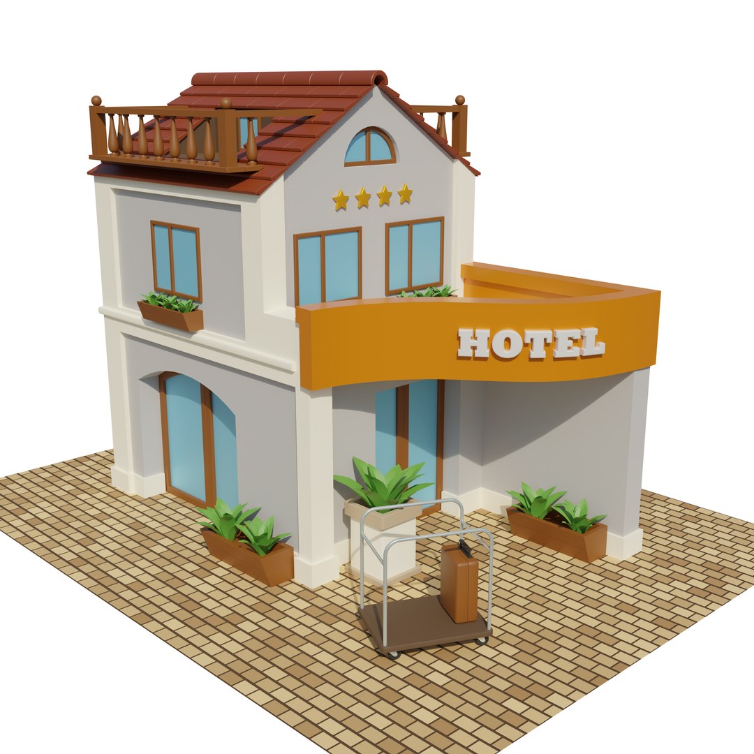 Cartoon Hotel 3D - TurboSquid 1885355
