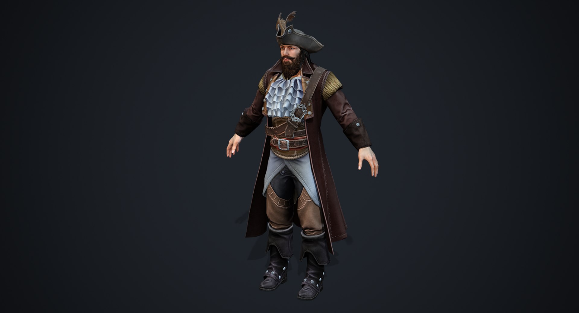 Real-time Rigged Pirate 04 3D Model - TurboSquid 1244563