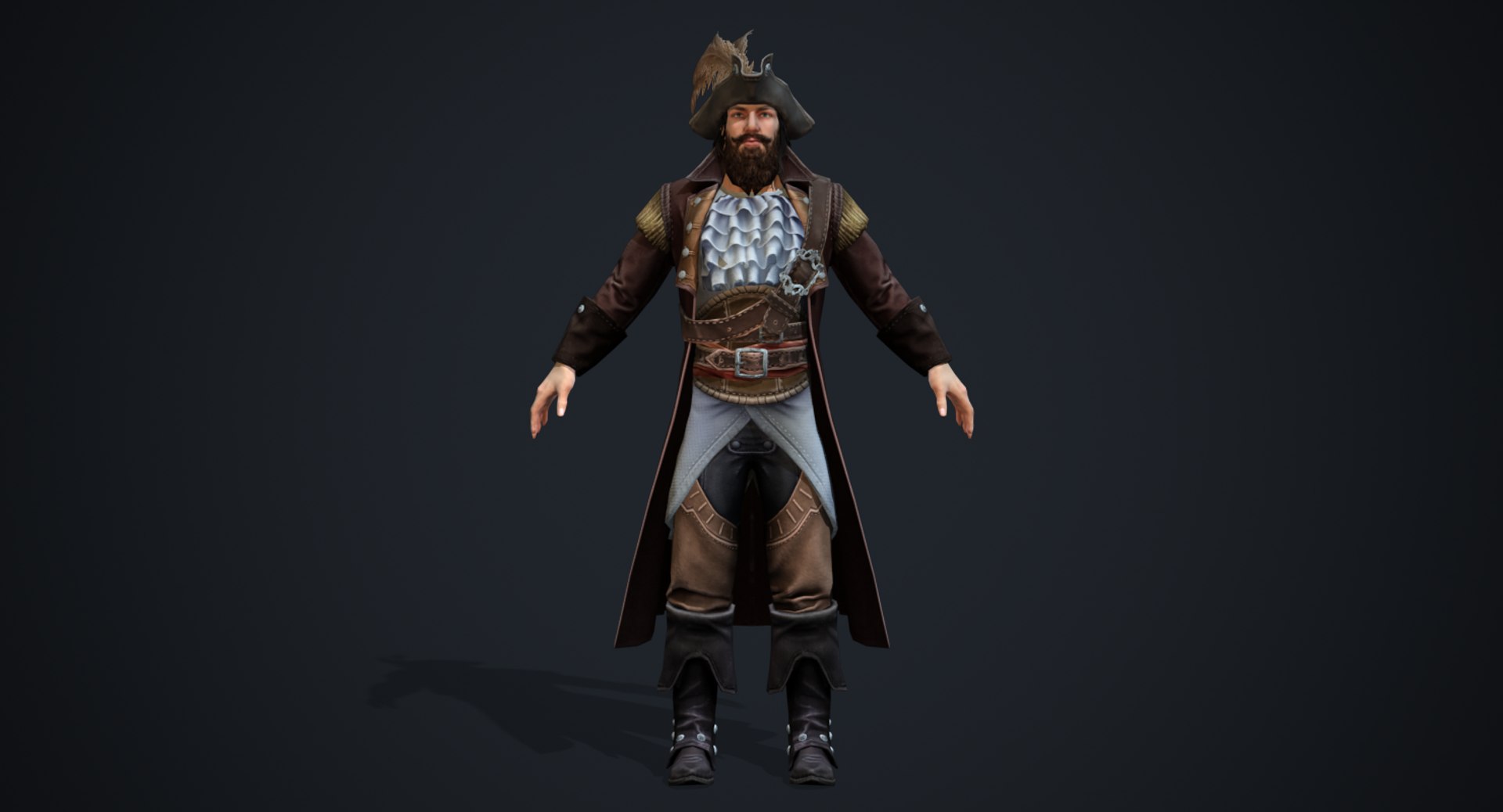 Real-time Rigged Pirate 04 3D Model - TurboSquid 1244563