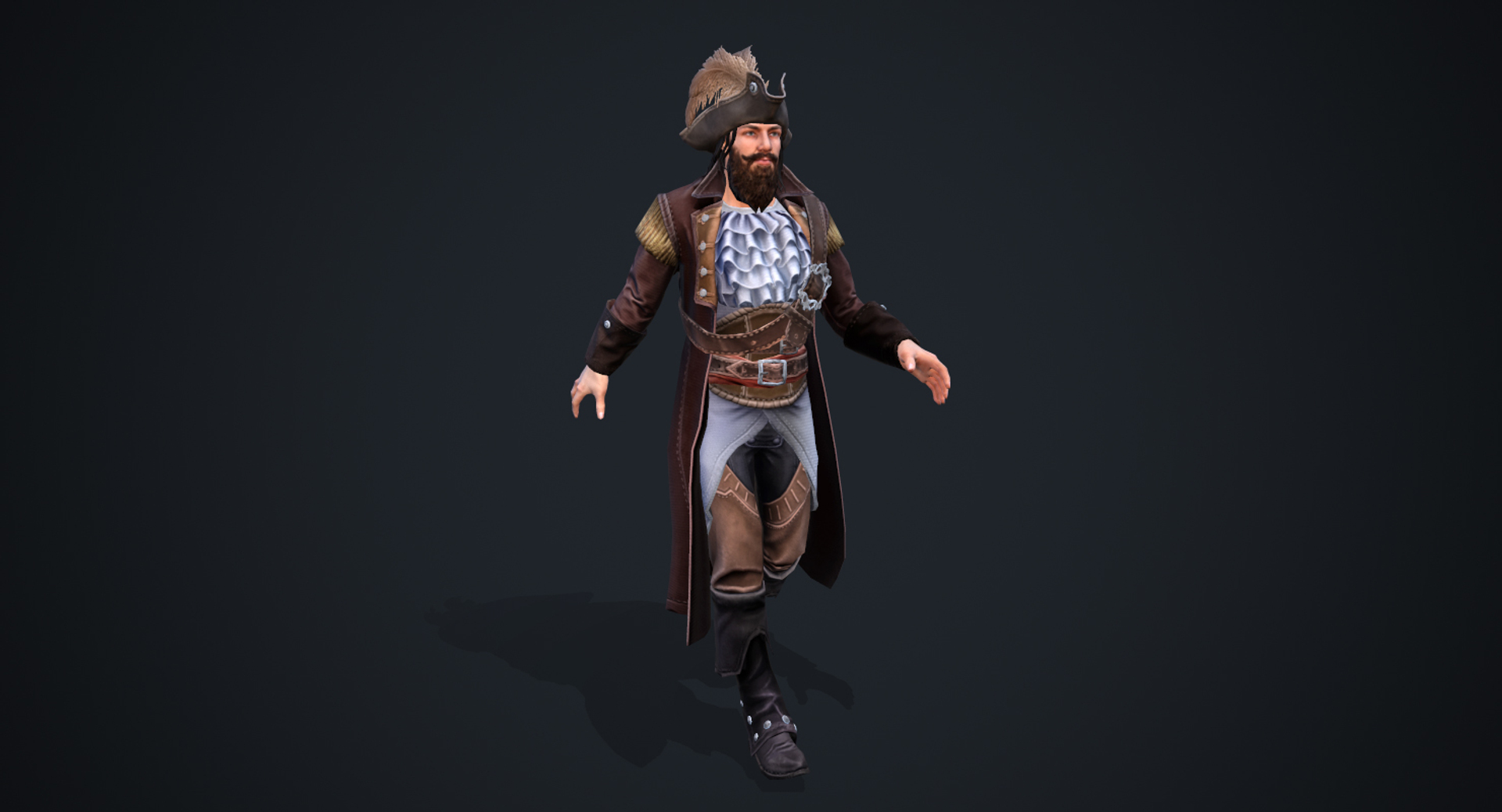 Real-time Rigged Pirate 04 3D Model - TurboSquid 1244563
