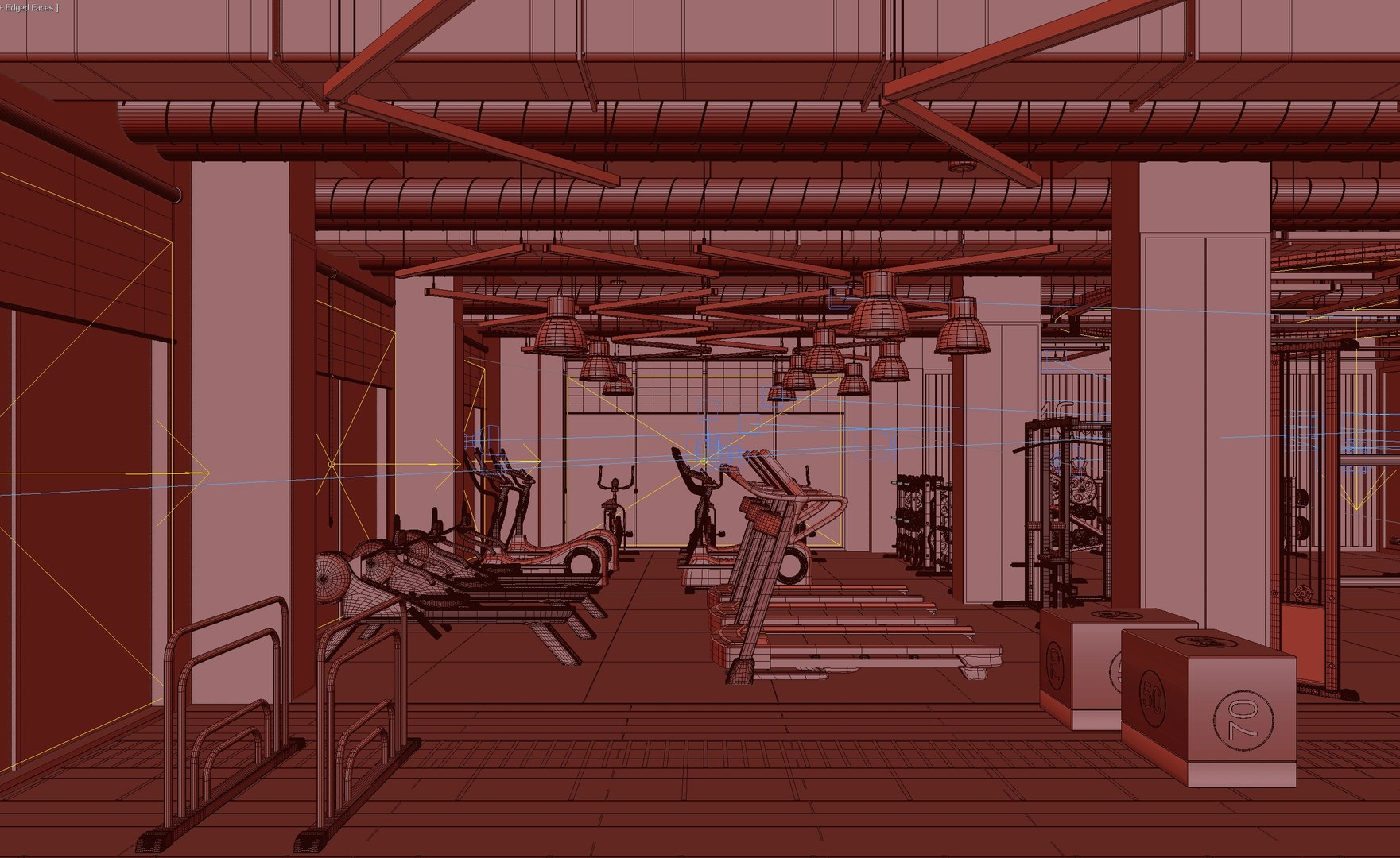 Modern Fitness Gym Interior 3D Model - TurboSquid 2364988