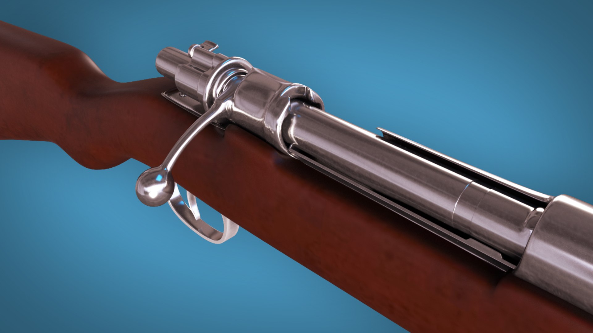 3D Mauser Gewehr 98 Bolt Action Rifle LowPoly Firearm 3D Model Model ...