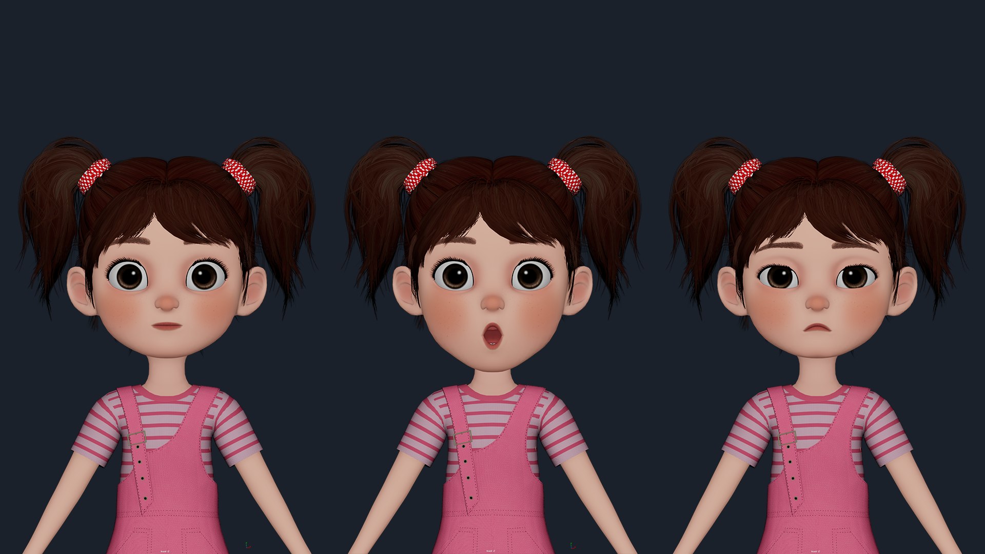 3D Model Cartoon Girl Rigged - TurboSquid 2170754