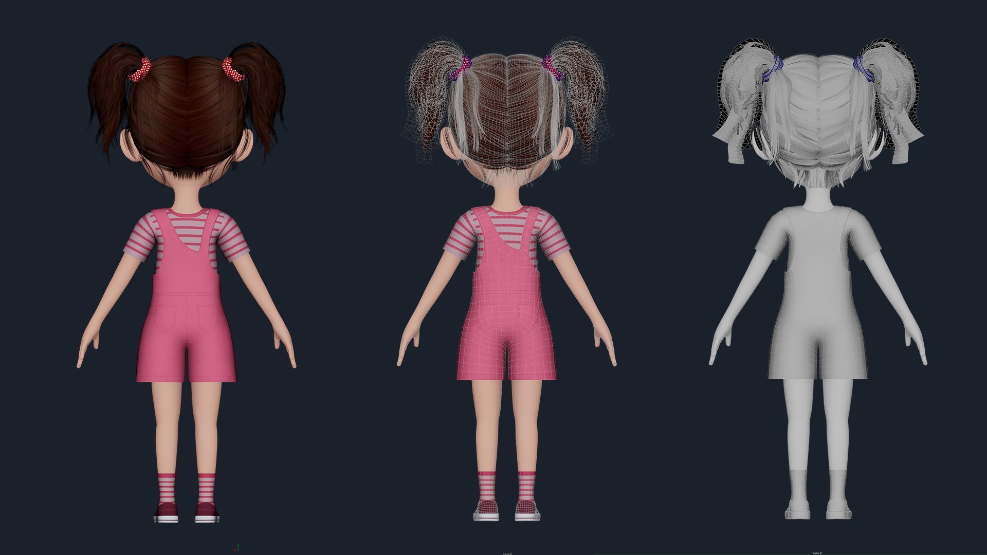 3D Model Cartoon Girl Rigged - TurboSquid 2170754