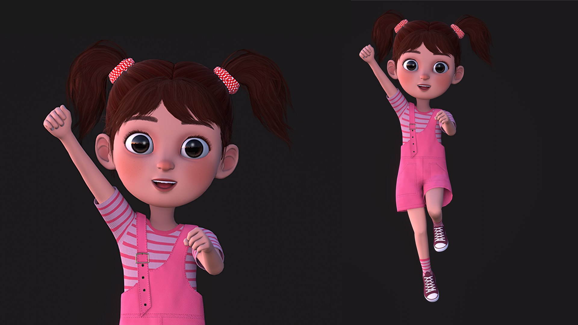 3D model Cartoon Girl Rigged - TurboSquid 2170754