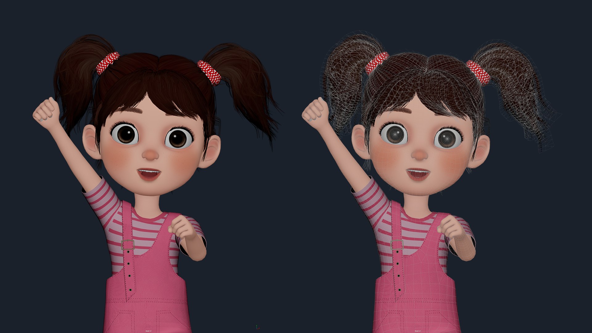 3D Model Cartoon Girl Rigged - TurboSquid 2170754