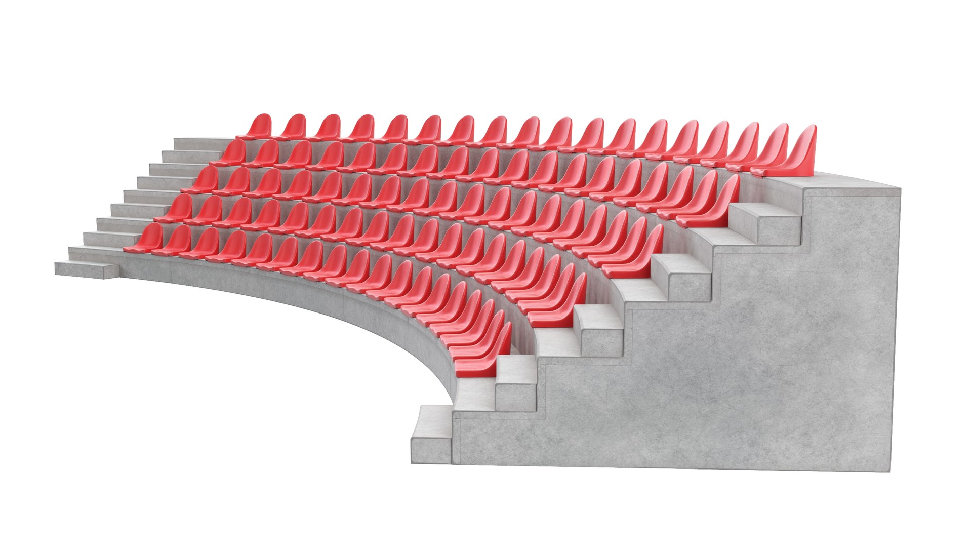 Curved Concrete Bleacher 3D Model - TurboSquid 2322301
