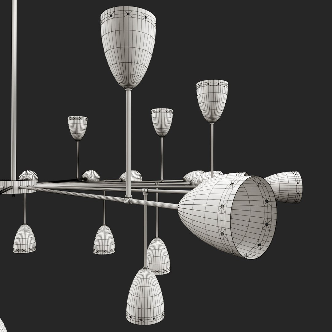 3D branching chandelier - TurboSquid 1574177