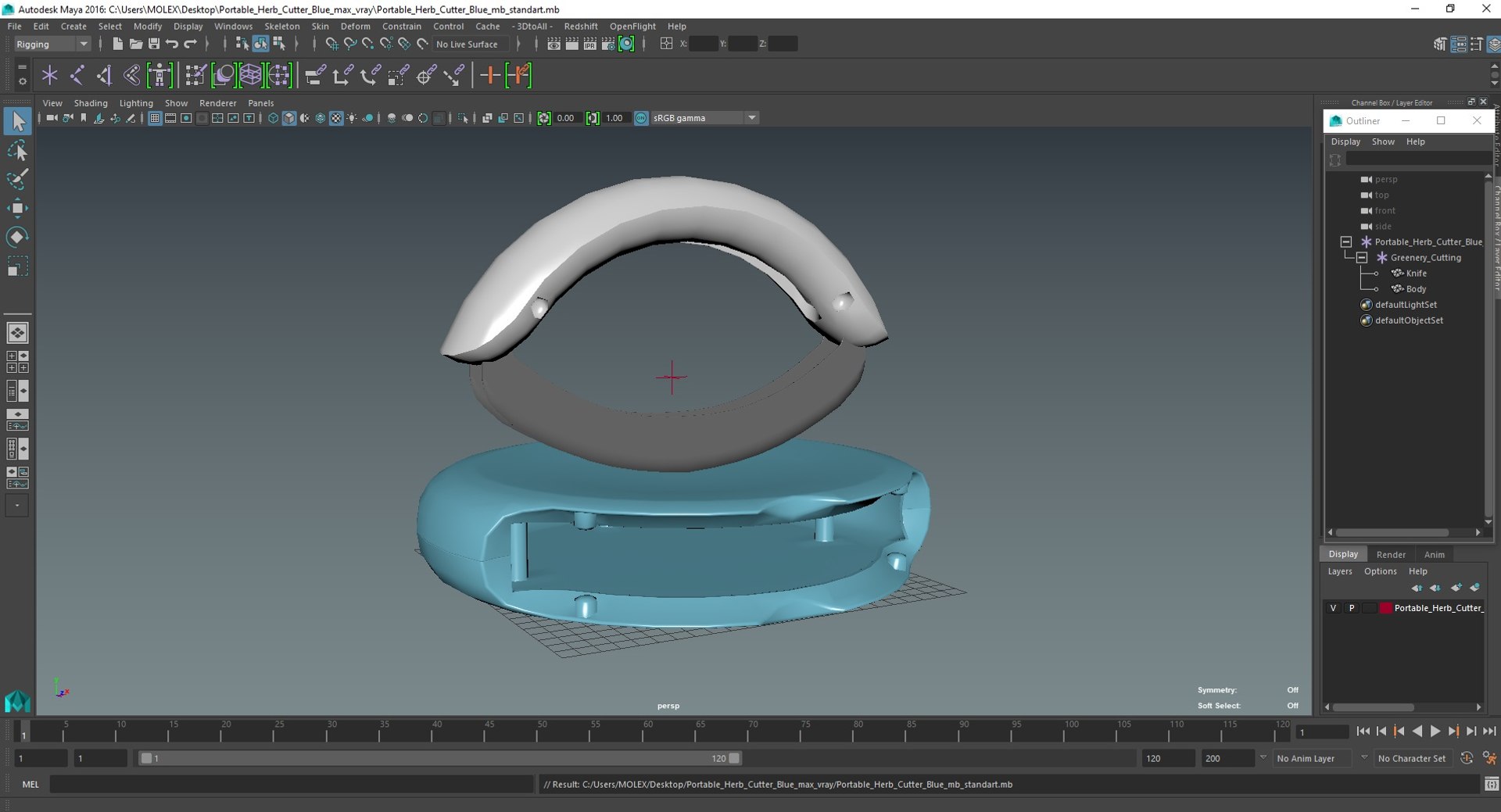 Portable Herb Cutter Blue 3D Model - TurboSquid 2111841