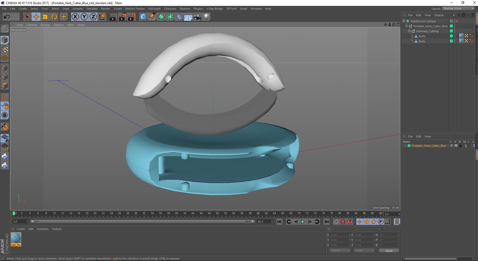 Portable Herb Cutter Blue 3D Model - TurboSquid 2111841