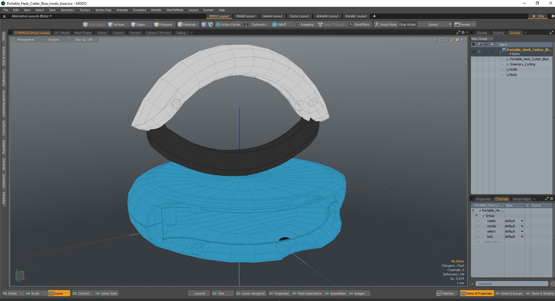 Portable Herb Cutter Blue 3D Model - TurboSquid 2111841