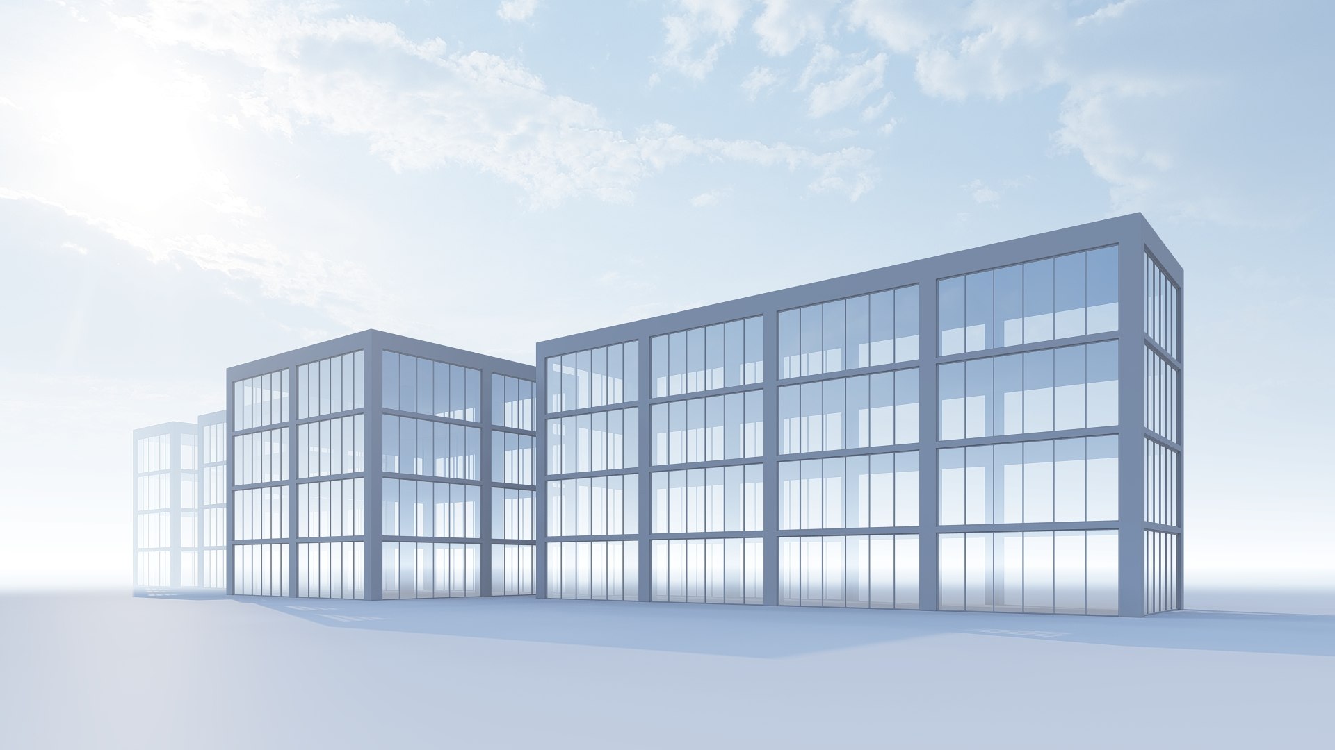 4types Simple Building S Size 3D Model - TurboSquid 1845037