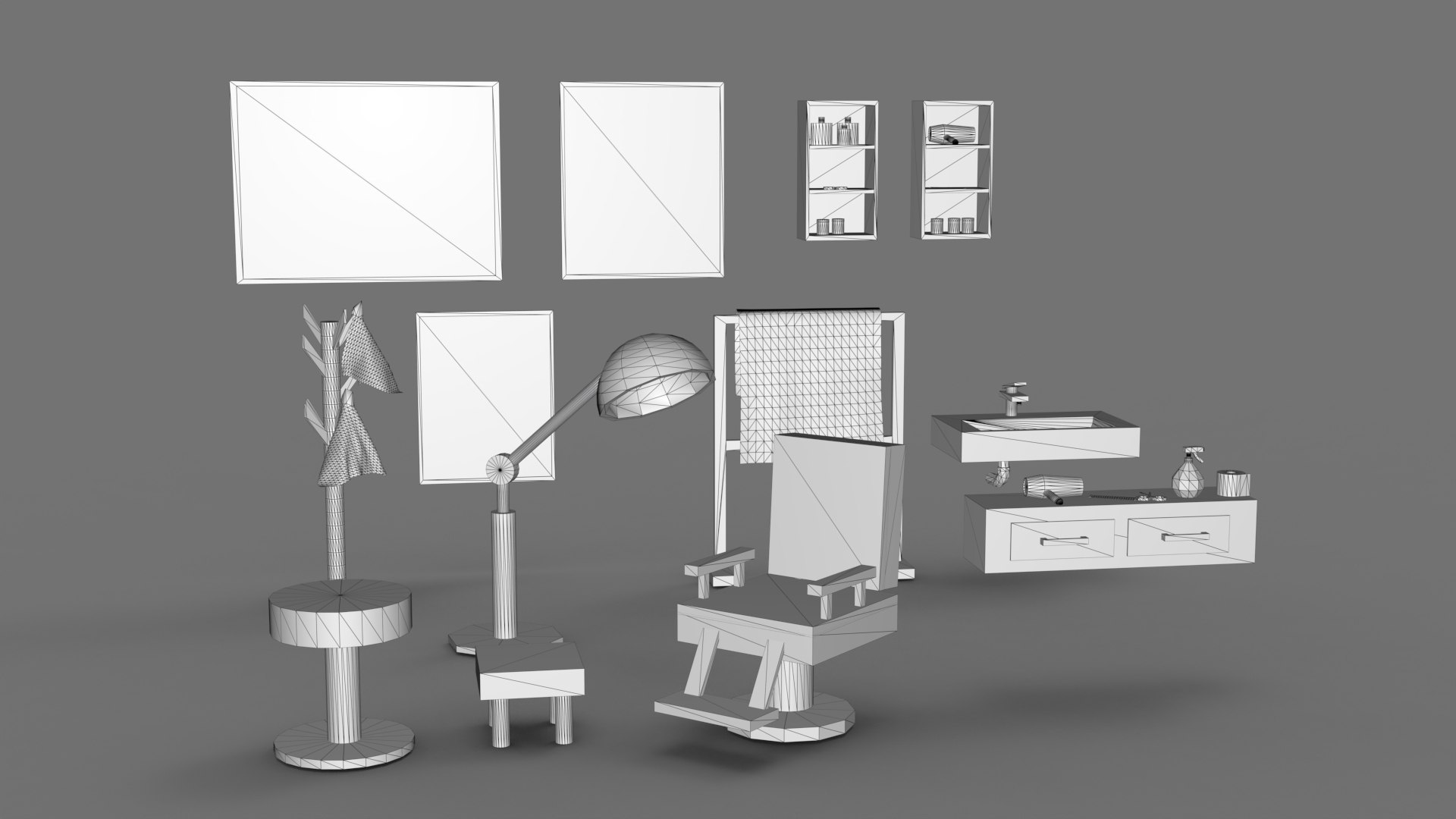 3D Barbershop Collection - Lowpoly - TurboSquid 2223344