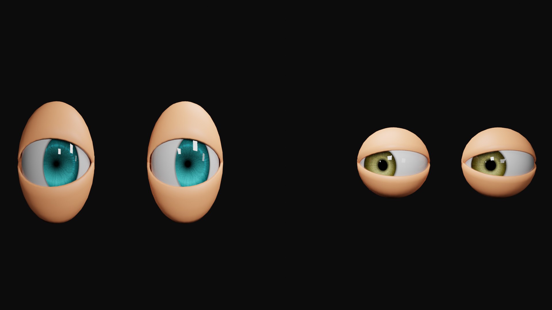 Cartoon Eyes 3D Model - TurboSquid 2434444