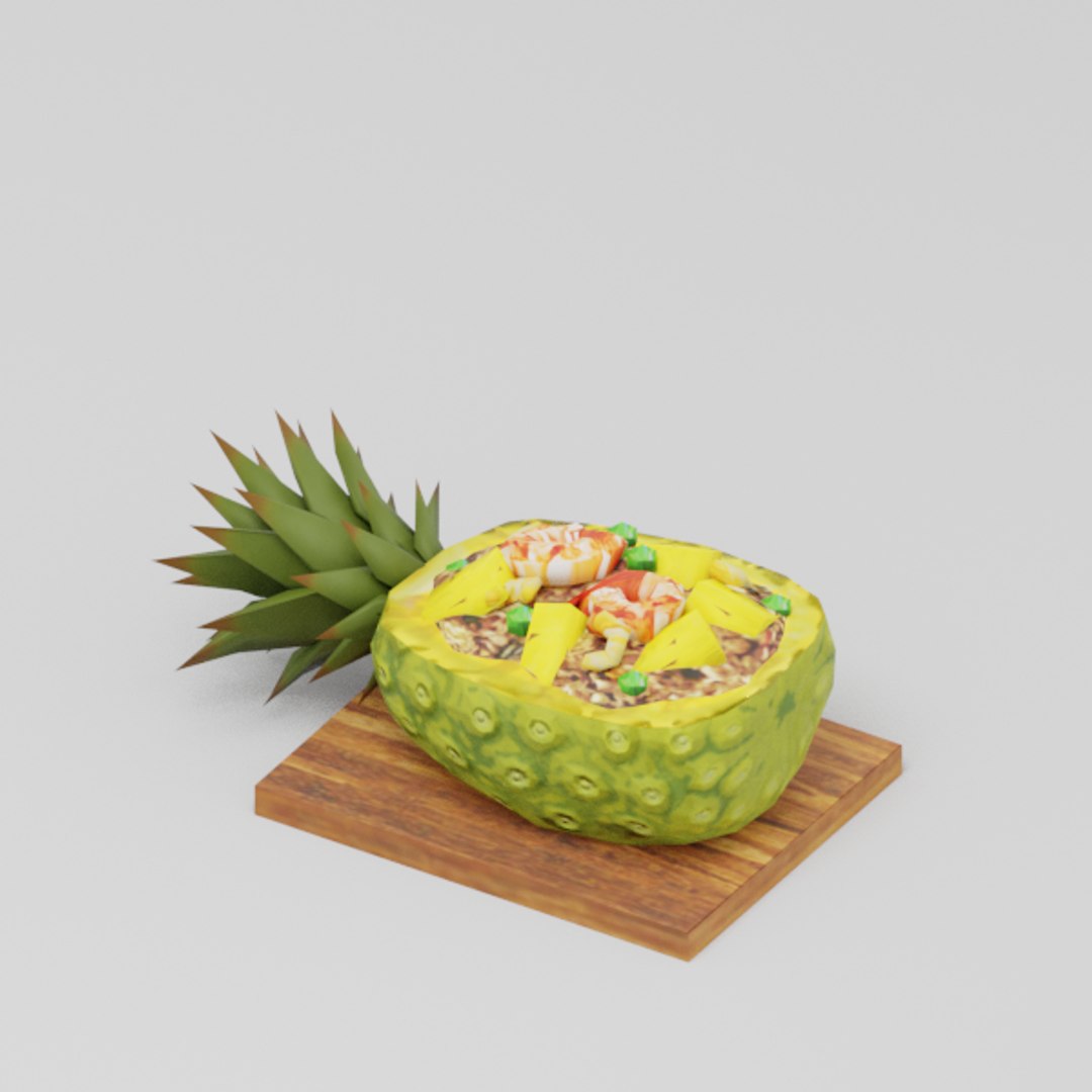 3D Pineapple Fried Rice Model - TurboSquid 1428264