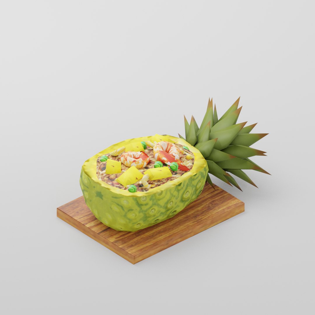 3D Pineapple Fried Rice Model - TurboSquid 1428264