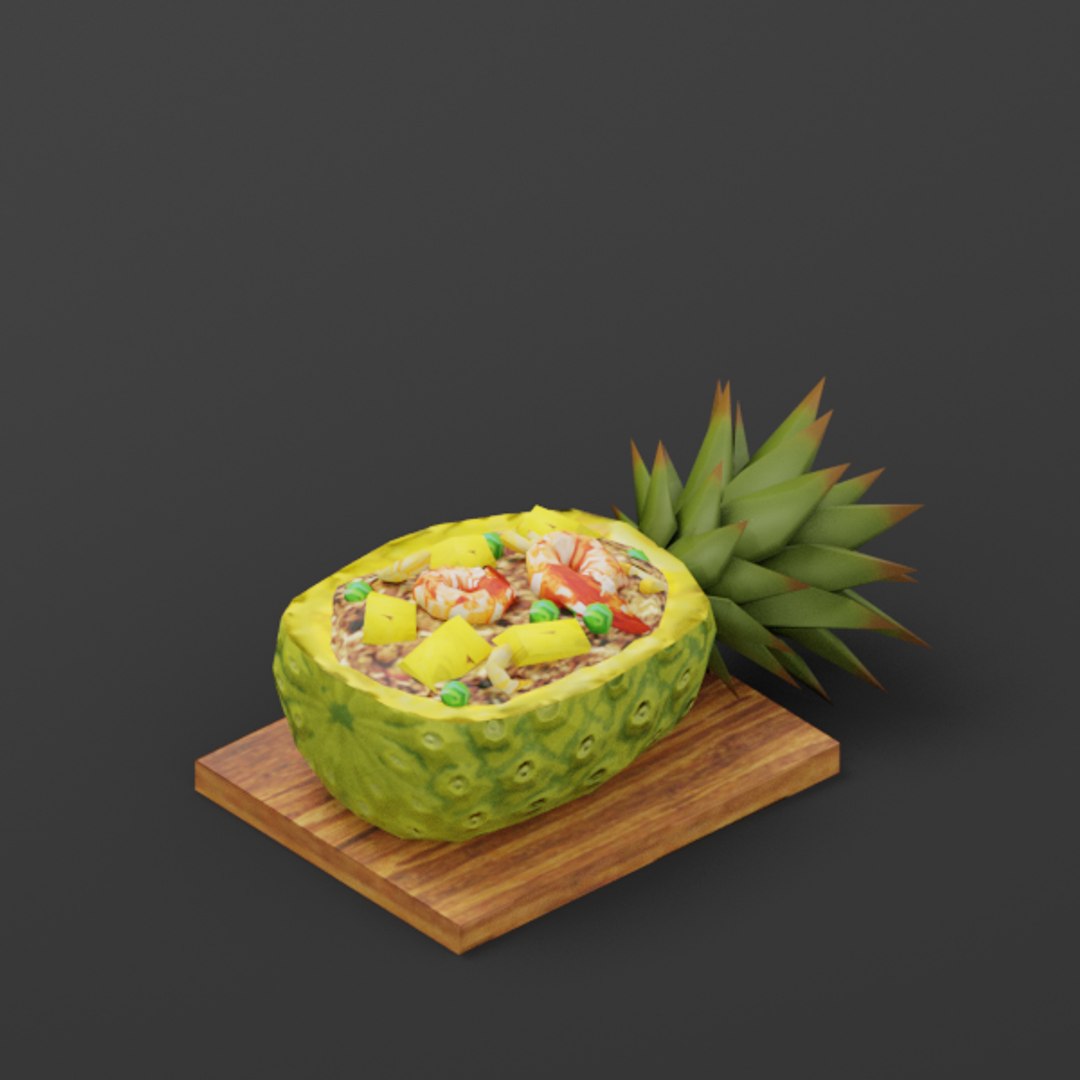 3D Pineapple Fried Rice Model - TurboSquid 1428264