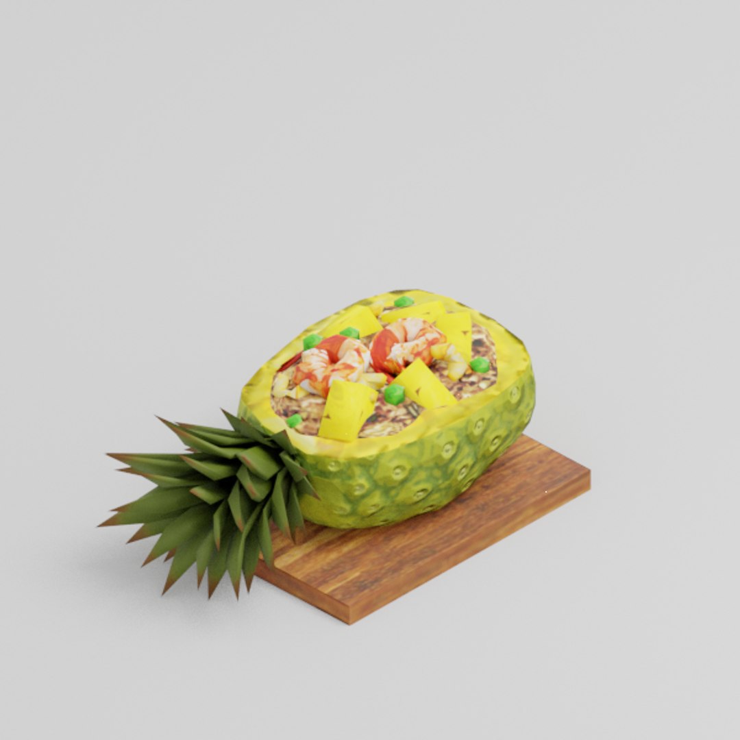 3D Pineapple Fried Rice Model - TurboSquid 1428264