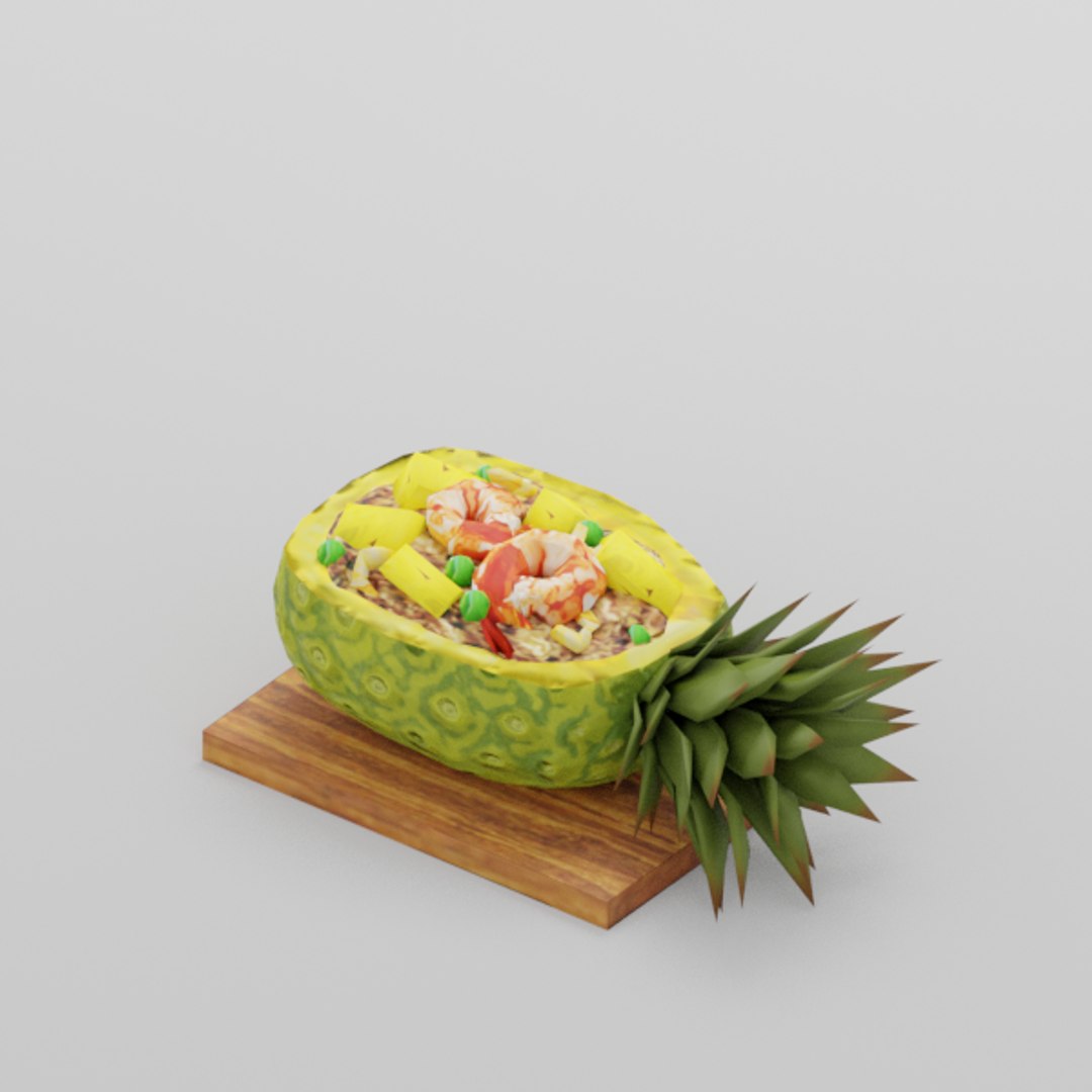 3D Pineapple Fried Rice Model - TurboSquid 1428264
