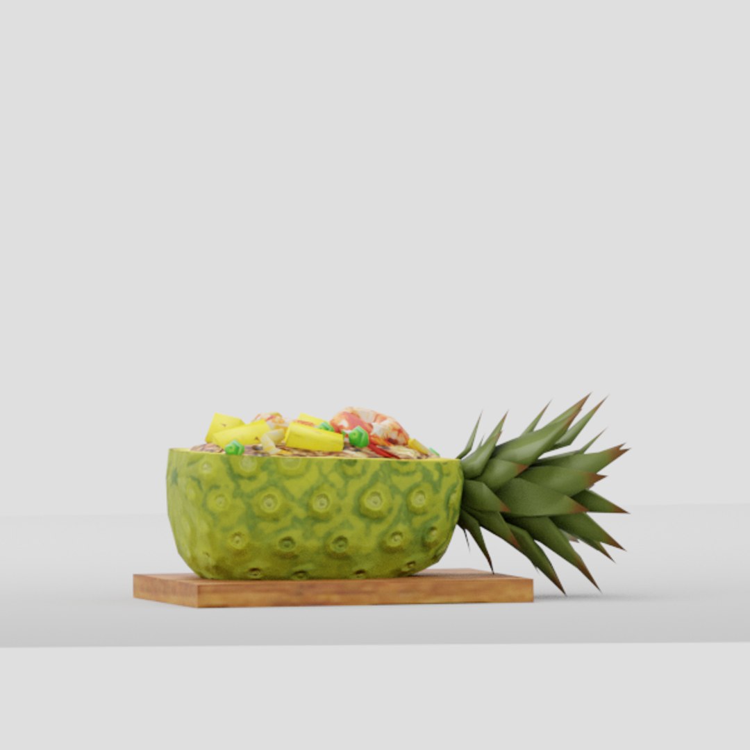 3D Pineapple Fried Rice Model - TurboSquid 1428264
