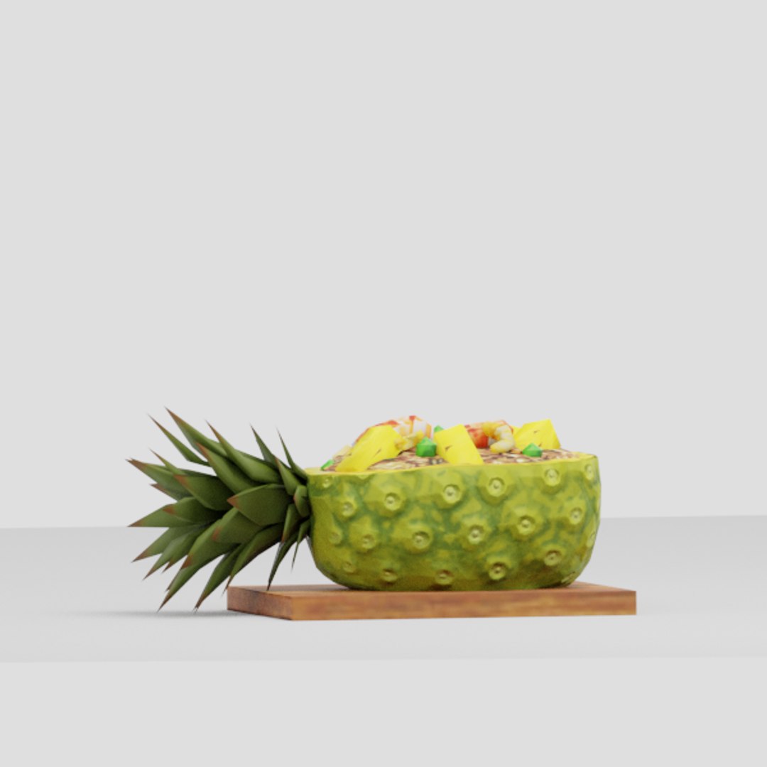 3D Pineapple Fried Rice Model - TurboSquid 1428264