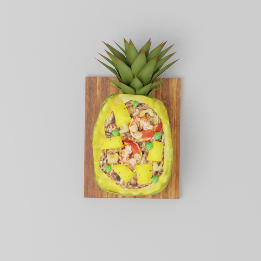 3D Pineapple Fried Rice Model - TurboSquid 1428264