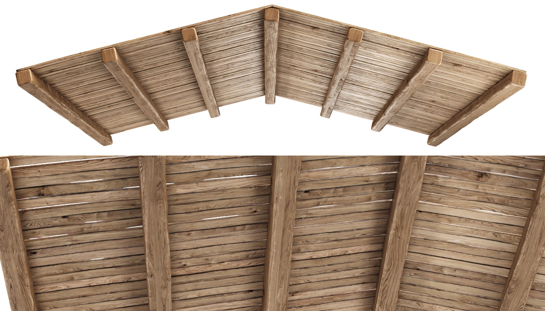 3D Double-sided Wooden Ceiling V2 - TurboSquid 2030785