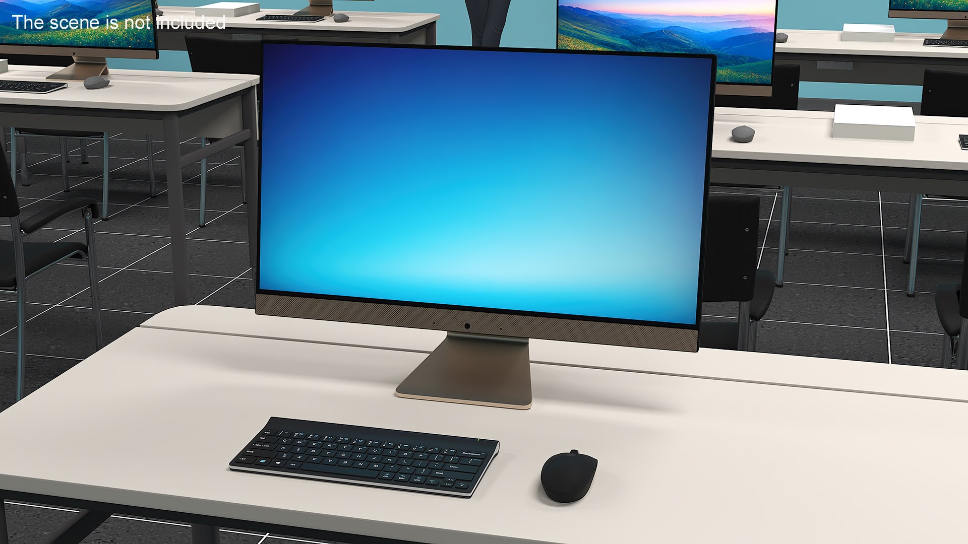 All-in-One Desktop Computer With Keyboard And Mouse 3D Model - TurboSquid 2368958