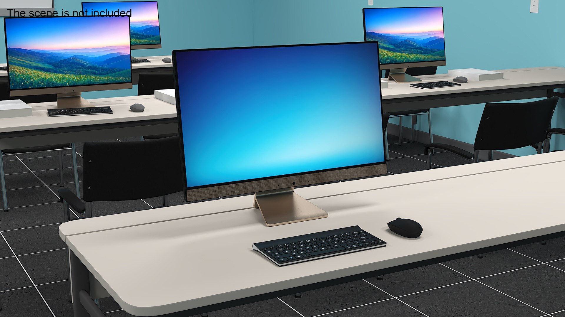 All-in-One Desktop Computer With Keyboard And Mouse 3D Model - TurboSquid 2368958