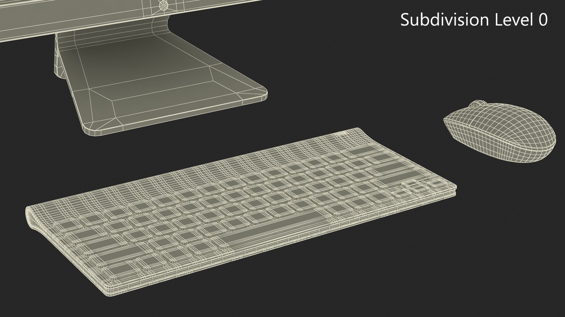 All-in-One Desktop Computer With Keyboard And Mouse 3D Model - TurboSquid 2368958