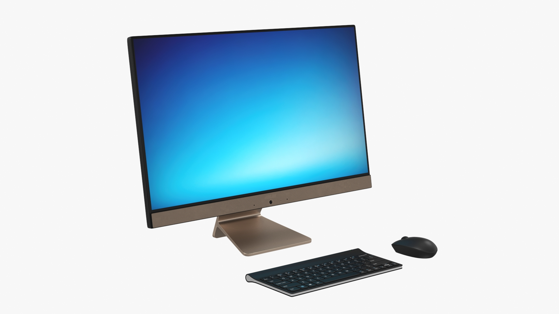 All-in-One Desktop Computer With Keyboard And Mouse 3D Model - TurboSquid 2368958