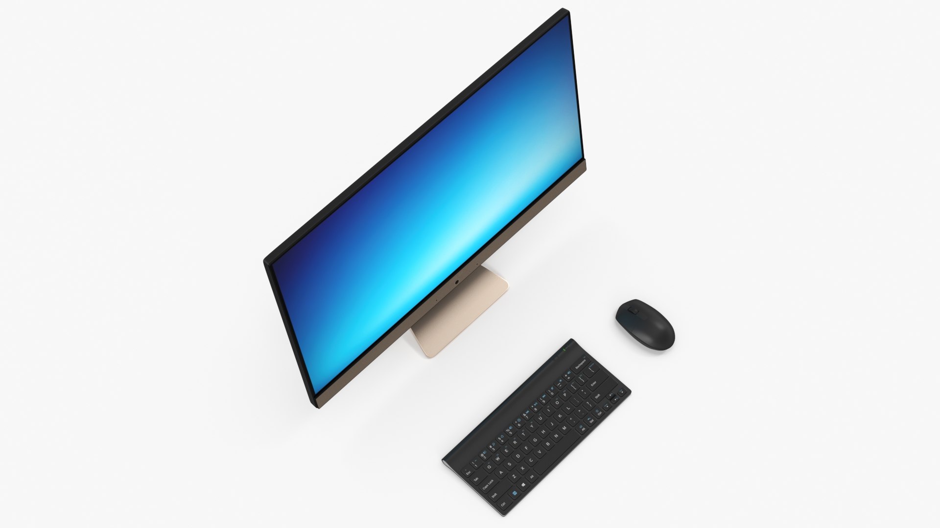 All-in-One Desktop Computer With Keyboard And Mouse 3D Model - TurboSquid 2368958