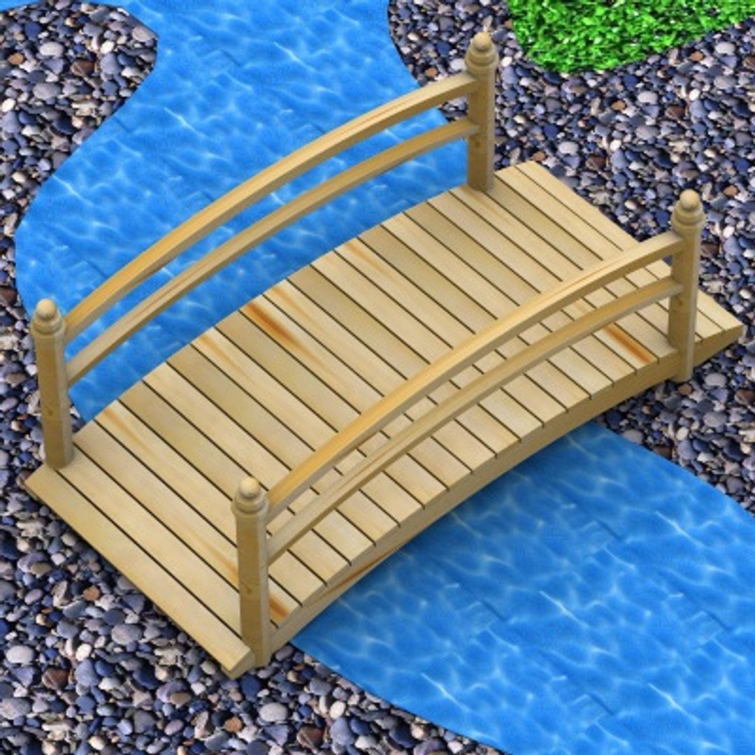 3d Model Water Pond Bridge
