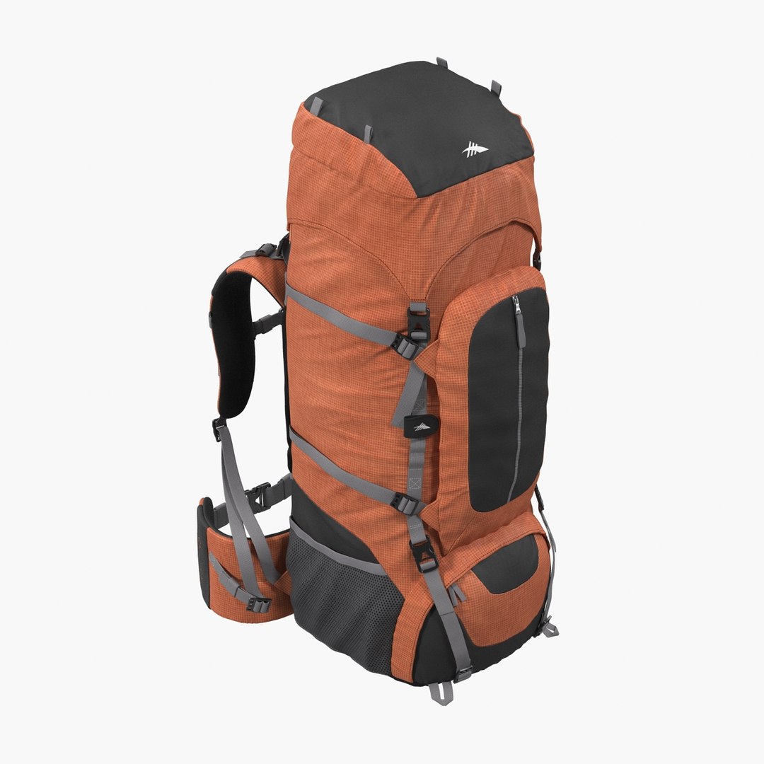 large camping backpack red obj
