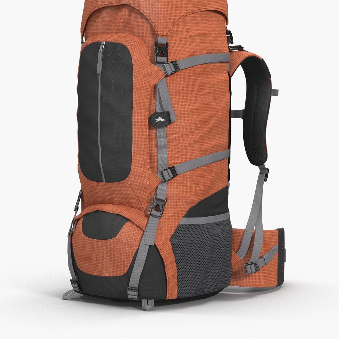 large camping backpack red obj