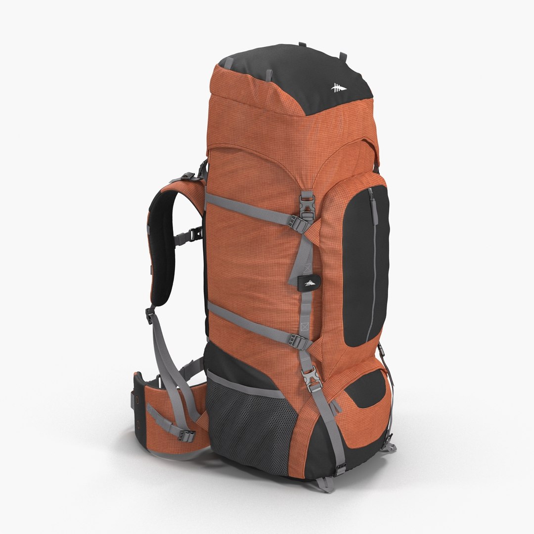 large camping backpack red obj