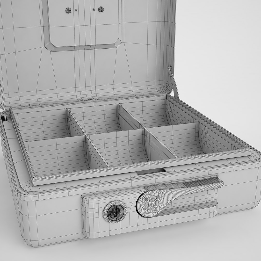 cash box open 3d model