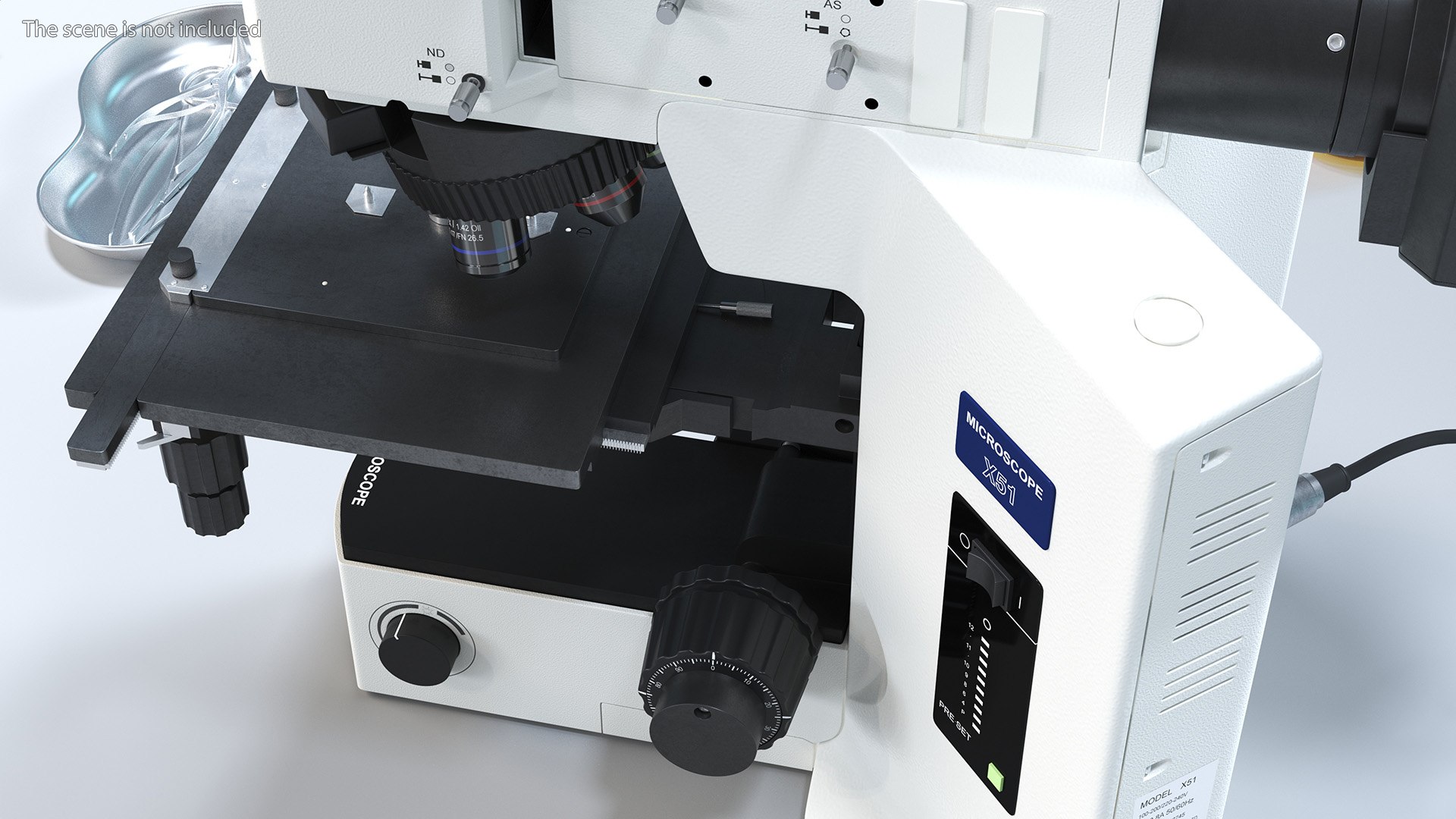 Professional Trinocular Upright Fluorescence Microscope 3D Model ...