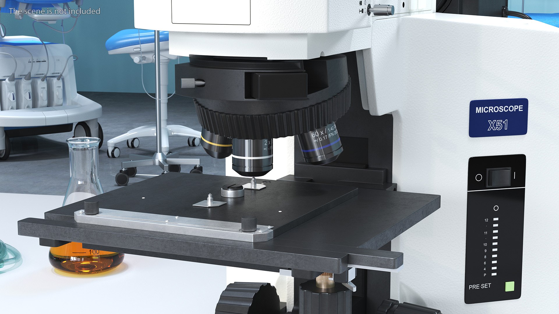 Professional Trinocular Upright Fluorescence Microscope 3D Model ...