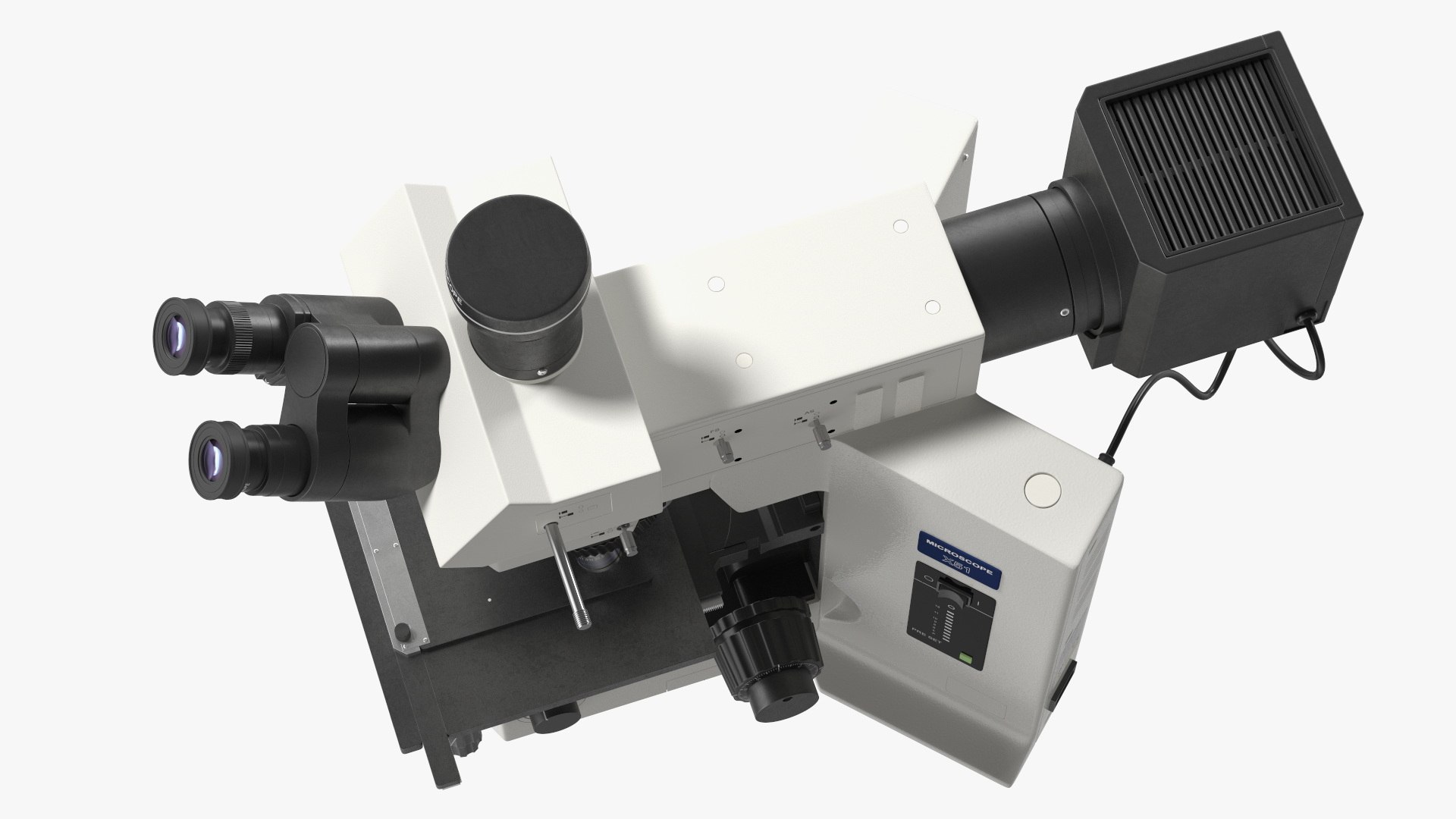 Professional Trinocular Upright Fluorescence Microscope 3D Model ...