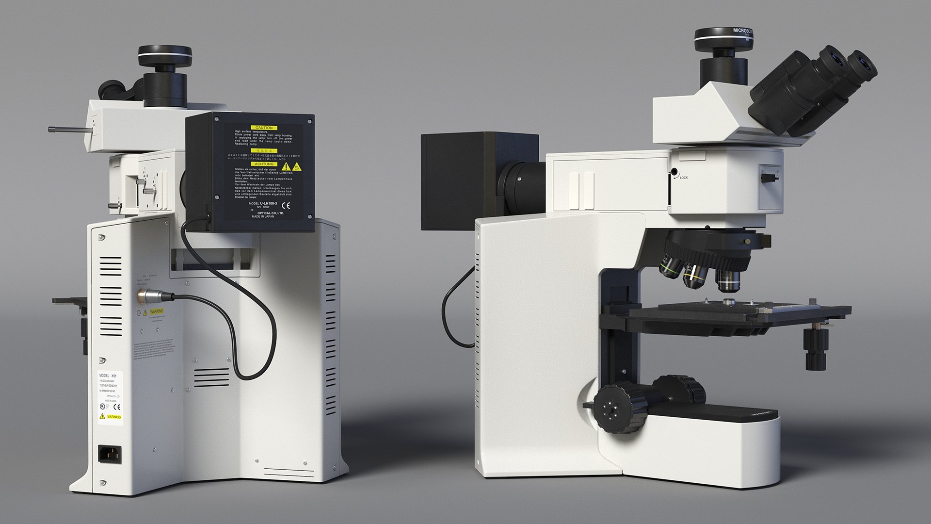 Professional Trinocular Upright Fluorescence Microscope 3D Model - TurboSquid 2178057