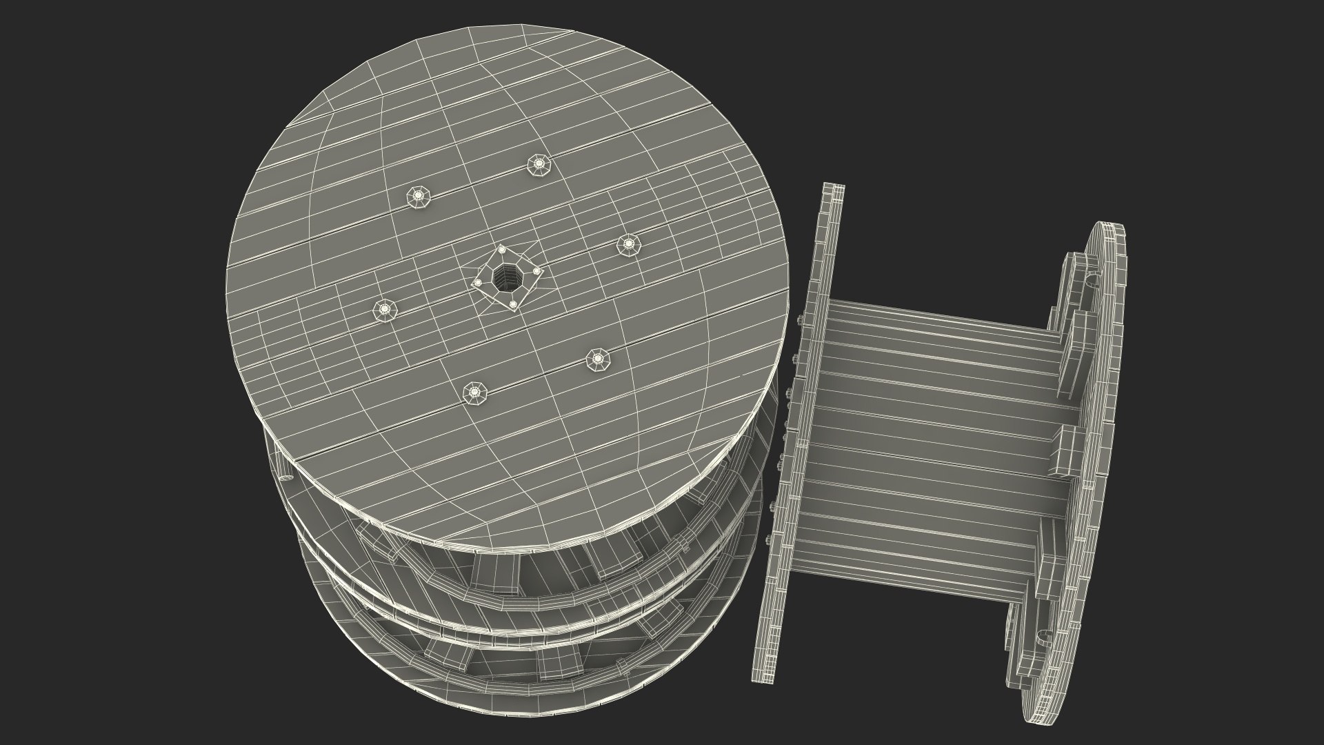 3D Stack Of Wooden Cable Reels - TurboSquid 2268811