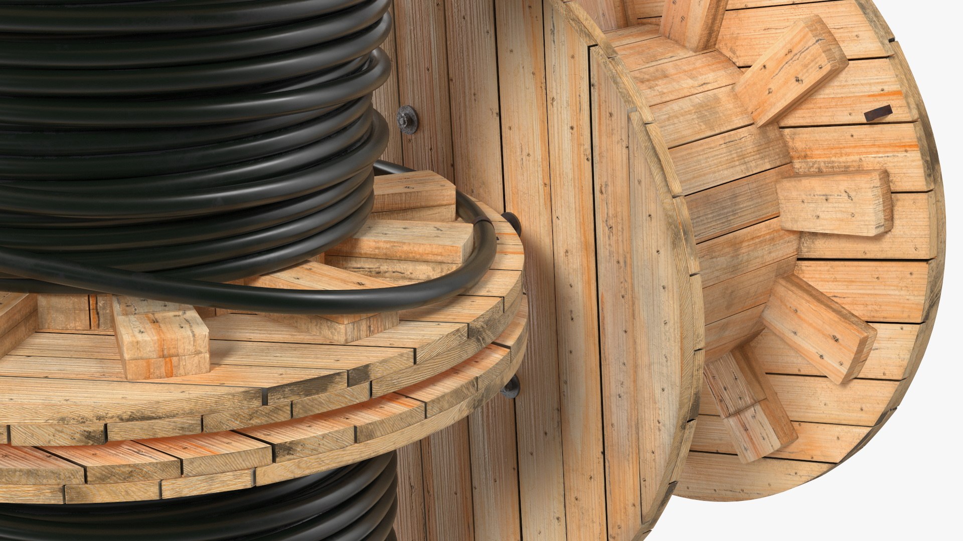 3D Stack Of Wooden Cable Reels - TurboSquid 2268811
