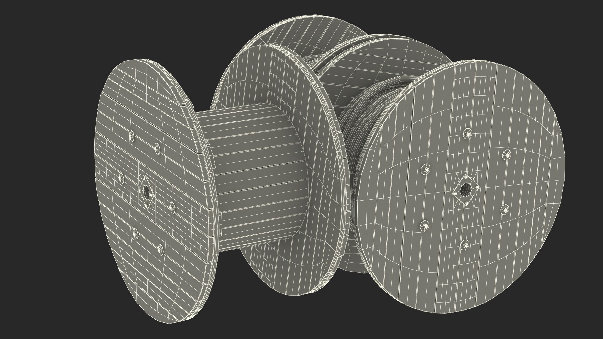 3D Stack Of Wooden Cable Reels - TurboSquid 2268811